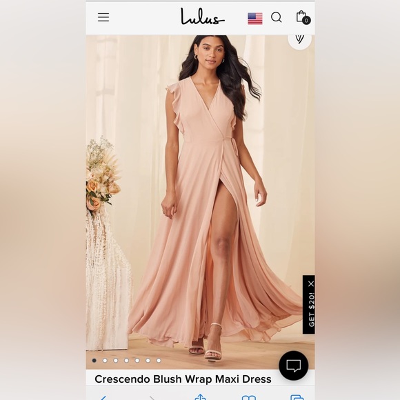Lulus | Dresses | Lulus Crescendo Blush Wrap Maxi Dress | Poshmark